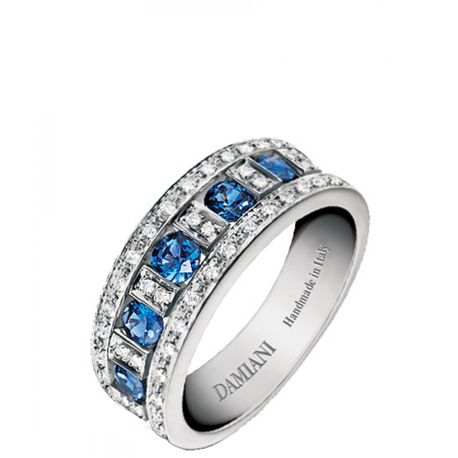 GioielleriaPivano.it | Damiani - Anello in oro bianco, diamanti e zaffiri