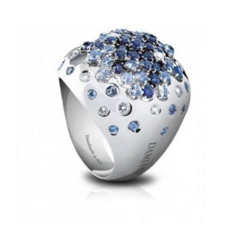 GioielleriaPivano.it | Damiani - Anello Paradise oro bianco e zaffiri